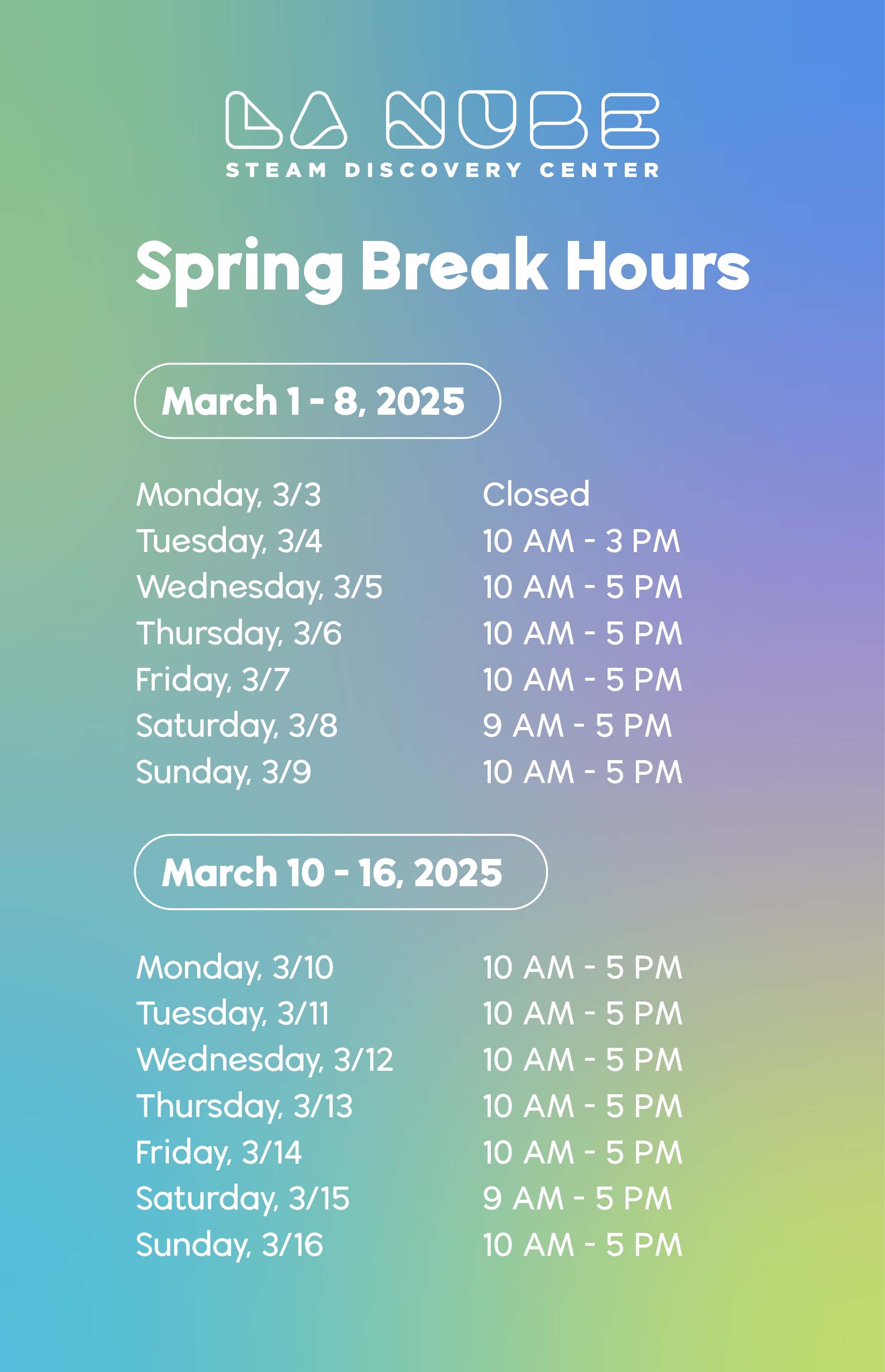 Hours + Directions - La Nube | Where Imagination Takes Shape
